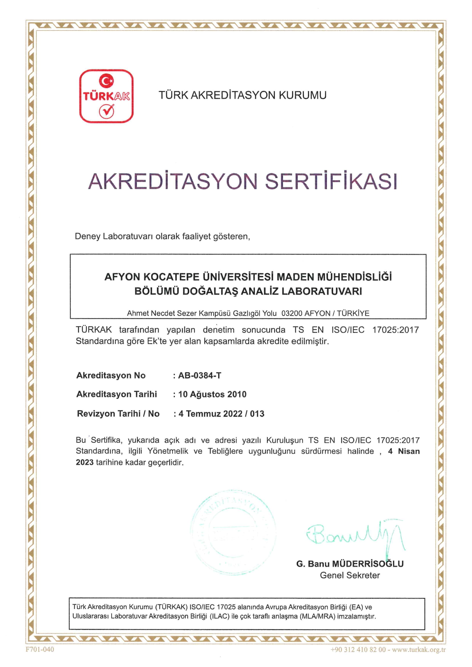 akreditasyon sertifika-1 | Akredite Doğaltaş Analiz Laboratuvarı (DAL)